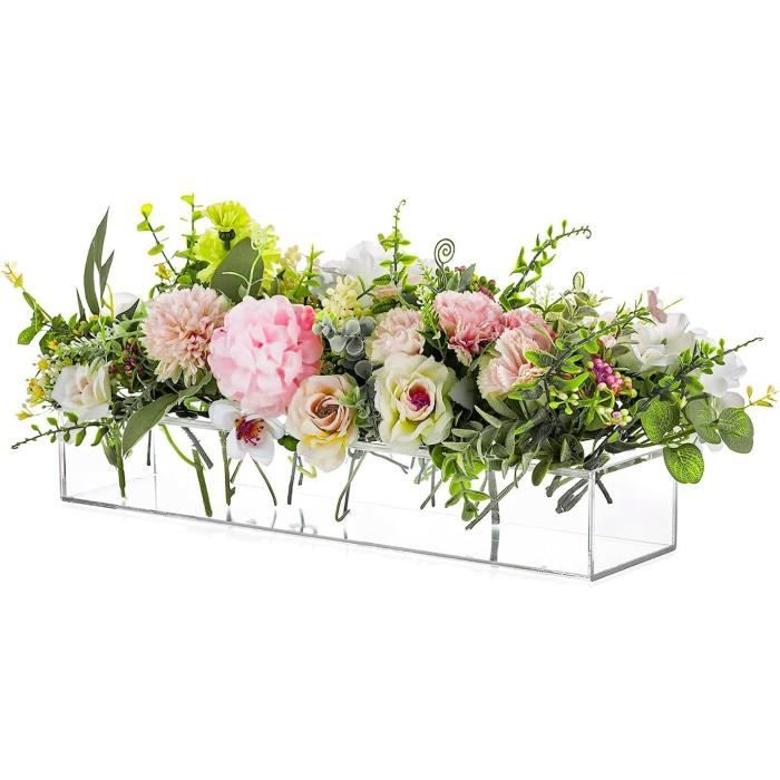 Vase À Fleurs Rectangulaire En Acrylique Transparent, Vases À Fleurs En ...