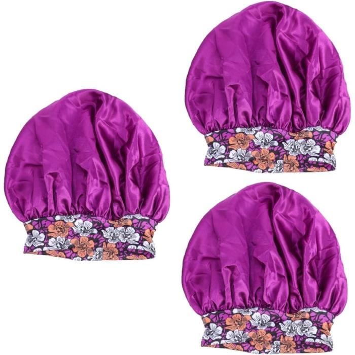 Bonnet de douche en satin pour femme - L3907 - Violet x3pcs - Cdiscount ...