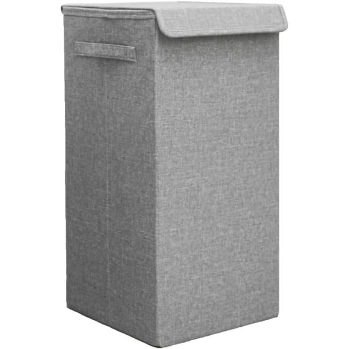 Panier à linge sale gris avec couvercle - 50L - Classique - Intemporel ...