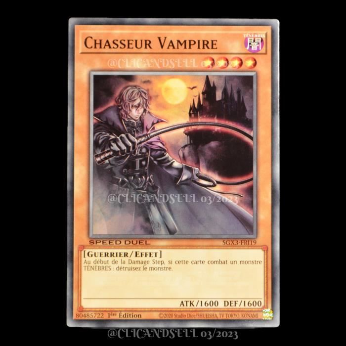 Carte YU-GI-OH SGX3-FRI19 Chasseur Vampire (V.1 - Common) NEUF FR ...