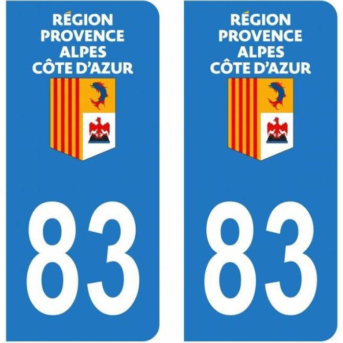 Lot 2 Autocollants Stickers plaque immatriculation voiture auto ...