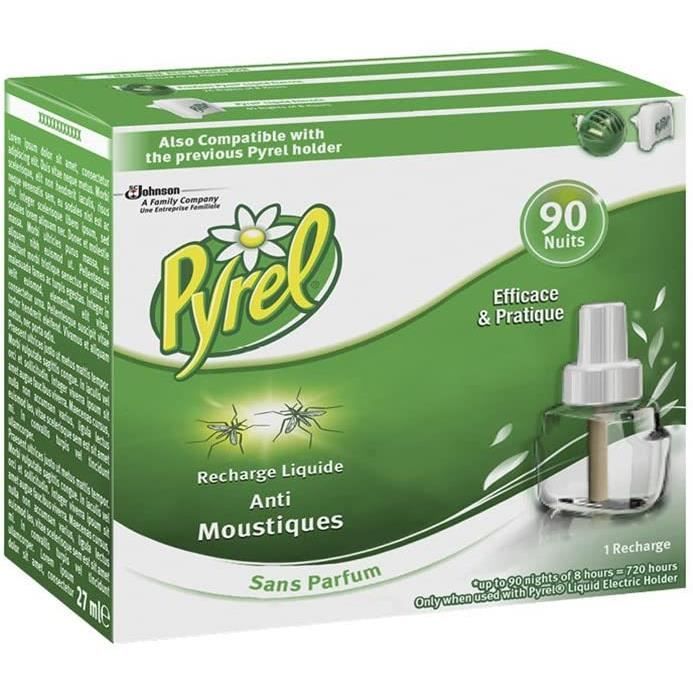 Répulsifs à moustiques Pyrel Recharge pour Diffuseur Électrique Liquide ...