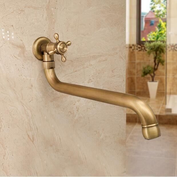 Robinetterie cuisine,Robinet froid simple allongé en laiton Antique ...