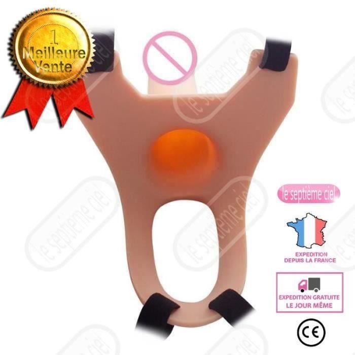 TANJUN Sex portable creux godes élastique harnais sangle on Silicone courbé Dong gode pénis ...