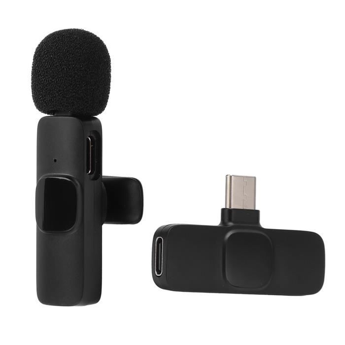 Dilwe Microphone Lavalier d'enregistrement Micro Lavalier sans fil Mini ...