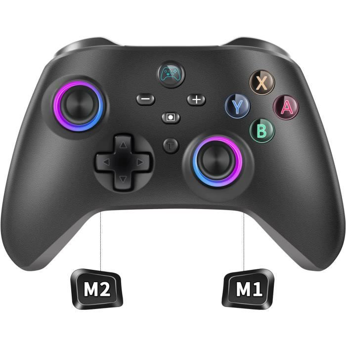 Manette Switch/OLED/LITE LED RGB Noir, Sans Fil Bluetooth Contrôleur ...