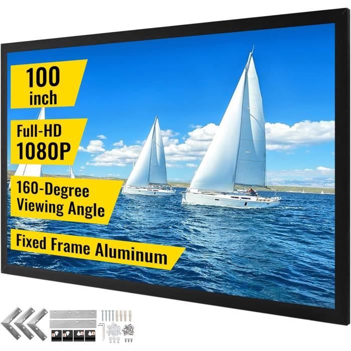 Grand Écran De Projection Hd 100 ", Toile De Projecteur 16:9, Écran De ...