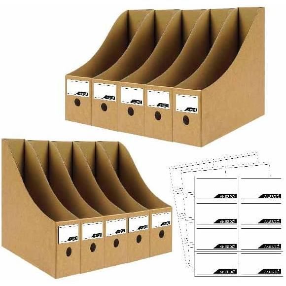 ANSSDO Lot de 12 porte-revues en carton marron de qualité supérieure pour magazines, magazines ...