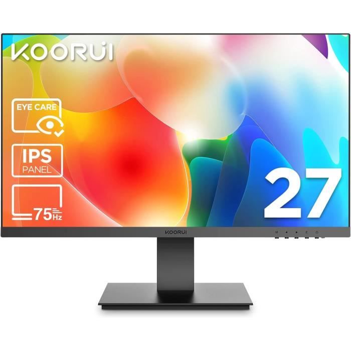 Écran Pc 27 Pouces Full Hd (1920 X 1080), Ips, 16:9, 75Hz, 5Ms, Vga Et ...