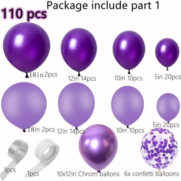 Ballons Violet 13 Anniversaire Fille, 13 Ans Arche Ballon Violet ...