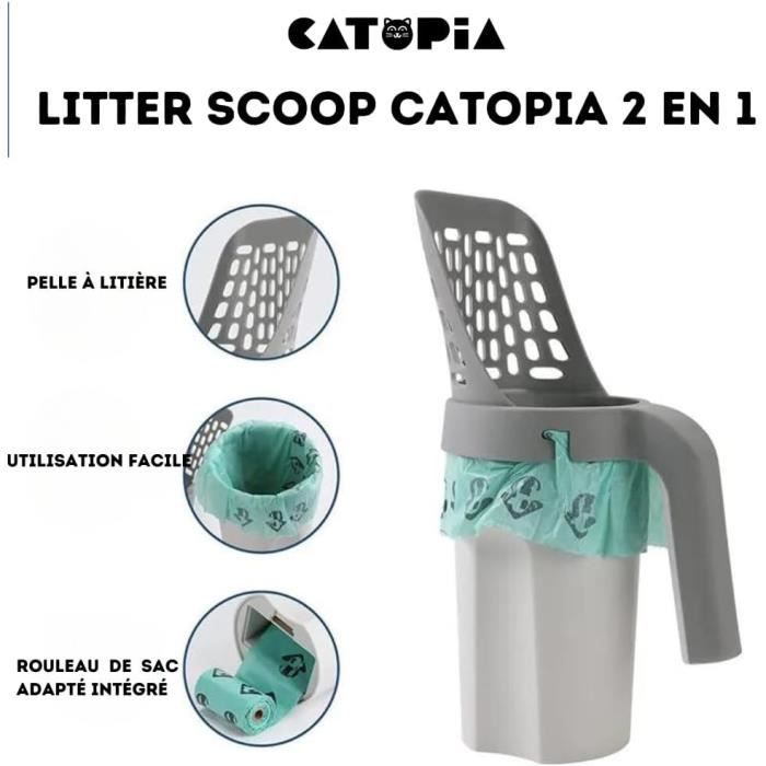CATOPIA Litter Scooper Pelle à Litière avec Réservoir, Pelle à Litière avec Poubelle pour Chat ...