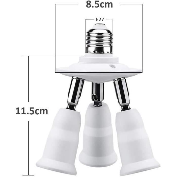 Douille E27 Triple pour Ampoule LED a Visser, 360° Réglable, AC 220 ...