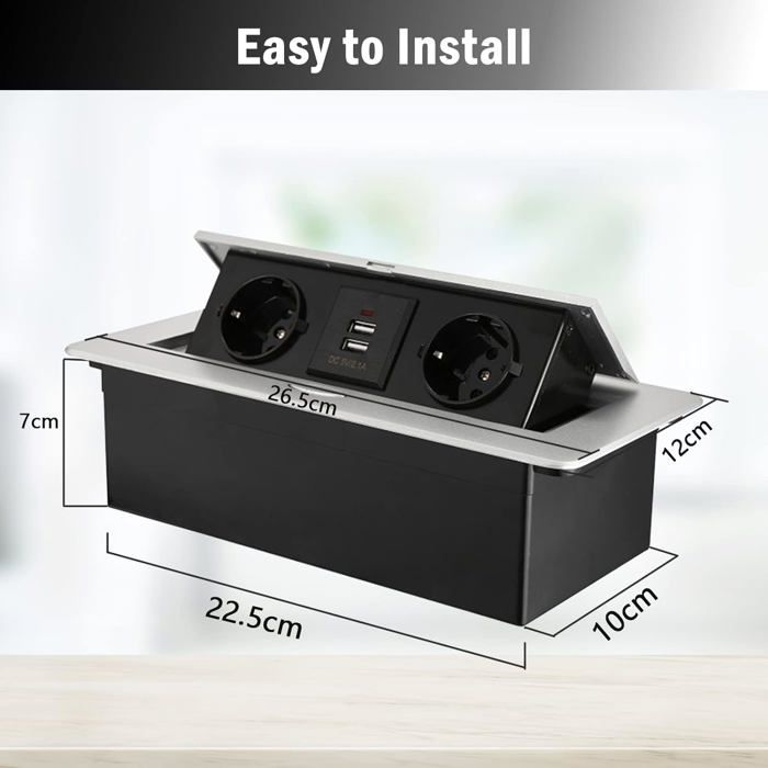 Bloc Multiprise Escamotable pour Encastrer, Plan de Travail,Bureau de ...