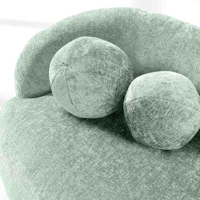 Canapé 3 places design NELUM en tissu Chenille Menthe - L 190 x P 88 x ...