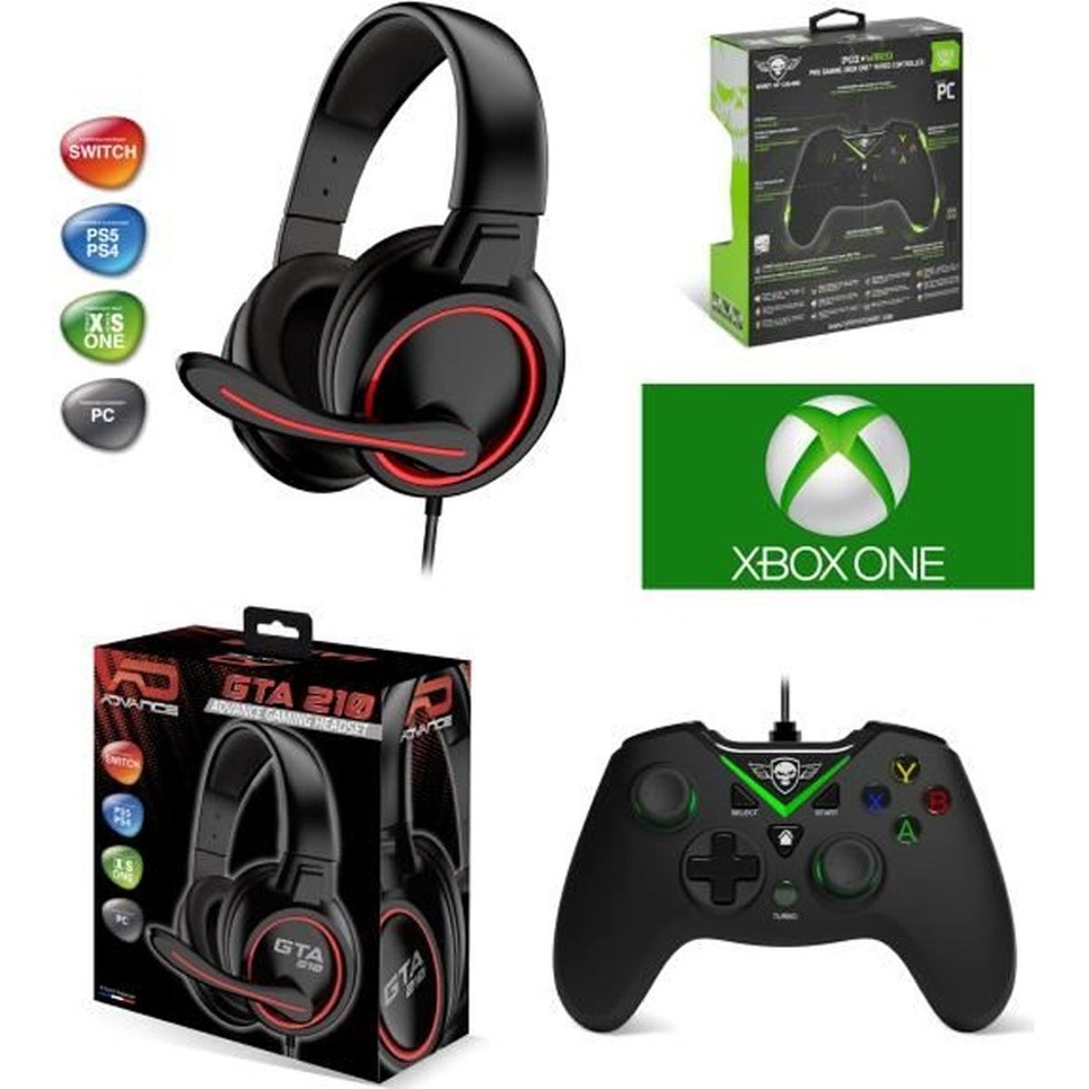 Manette Pro Gaming Xbox One /X/XS/PC Gamepad XBOX ONE et PC + Casque ...
