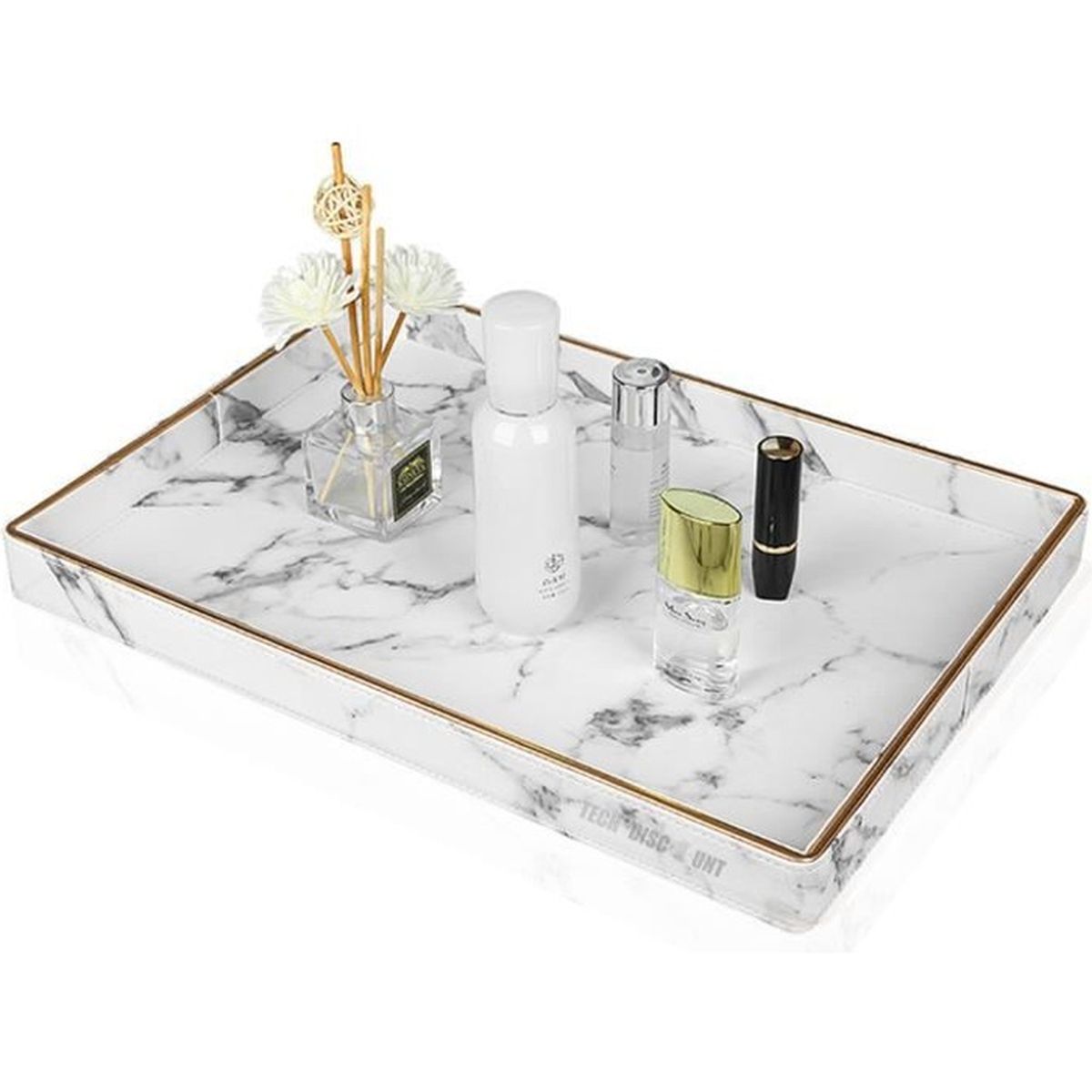 TD® Plateau de rangement Ameublement marbré bord or plateau fruits ...