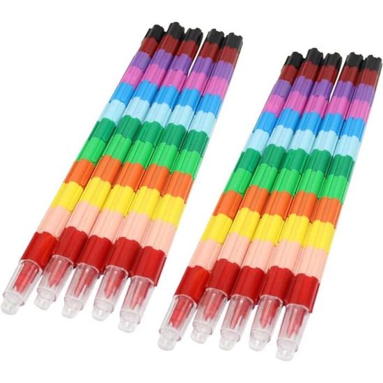 Crayons empilables Arc-en-Ciel - Creative Rainbow Party Favors Crayon ...