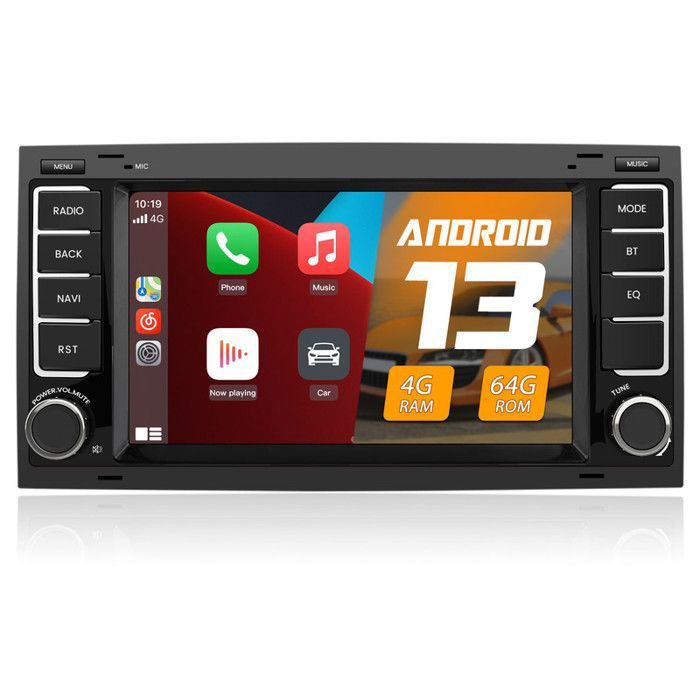 AWESAFE Autoradio 4G Android 13 4Go+64Go pour VW Touareg Transporter T5 Multivan, 7" Écran ...