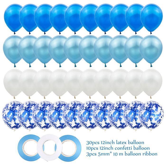 43 Pc des ballons ballons Bleus Bleus avec des Confettis, des ballons ...