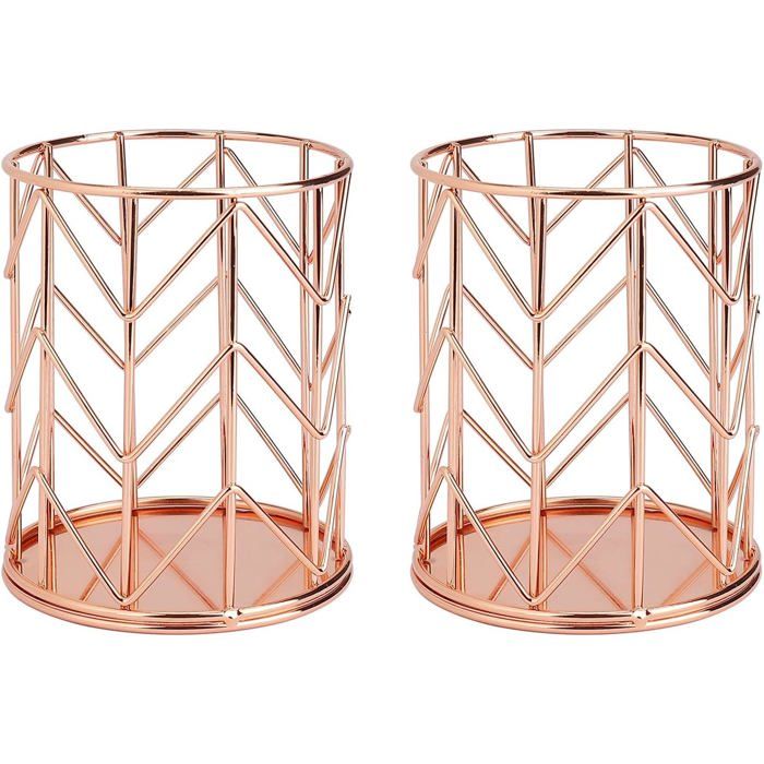 Pot à stylos ajouré rond en fer forgé Porte-stylo Organisateur de ...