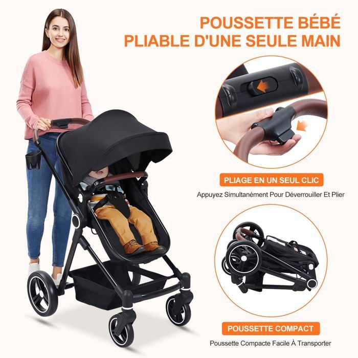 Poussette Compacte Citadine, 0-36 mois, 0-22 kg, Pack poussette, Légère ...