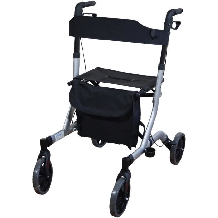 Déambulateur à 4 Roues Pliant Ultra Léger Deluxe Aidapt - Cdiscount ...