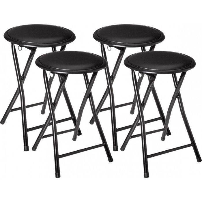 Tabouret pliant en PVC "Elisa" Atmosphera - Noir - Par 4 - Cdiscount Maison