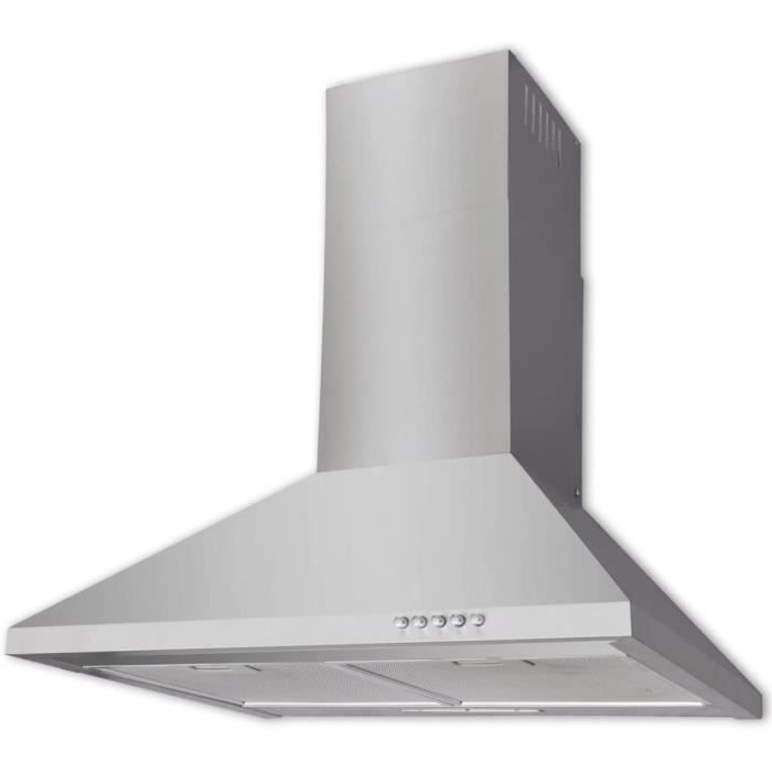 Hotte Plate en Acier Inoxydable 600mm Argent 600 x 470 x (580-820)mm (L ...