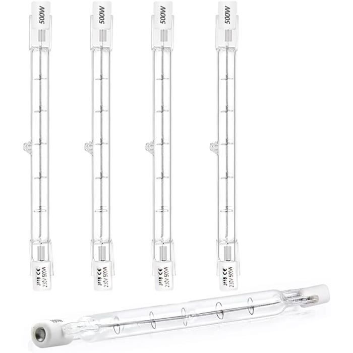 500W R7s Ampoule Halogène 118mm Dimmable Blanc Chaud 2800K J118 ...