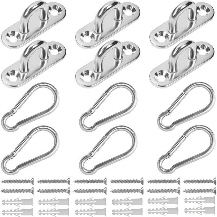 Crochet de Plafond INOX en Forme de U (Lot de 6) Pontet INOX avec Vis ...