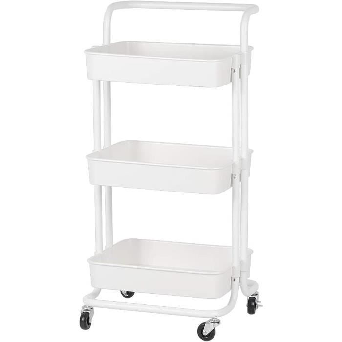 Chariot Roulant 3 Niveaux, Chariot Service Roulettes, Desserte à ...