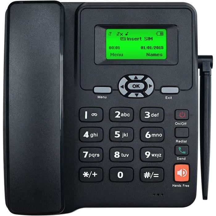Téléphone De Bureau GSM Quadri-Bande sans Fil,Téléphone Fixe avec ...
