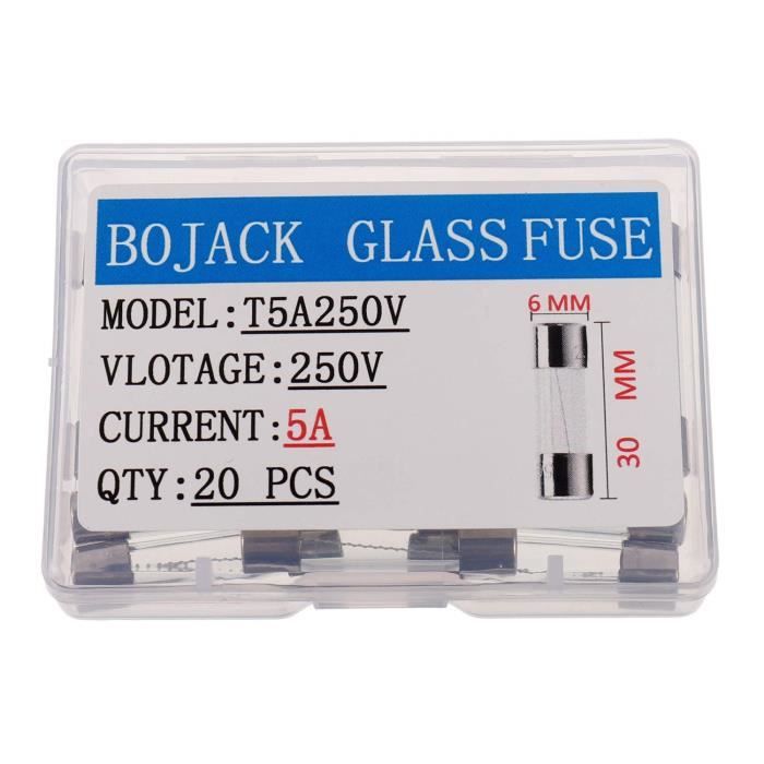 T5A250V 6x30 mm 5 A 250 V Fusibles à fusion lente 5 amp 250 Volt 0,24 x ...