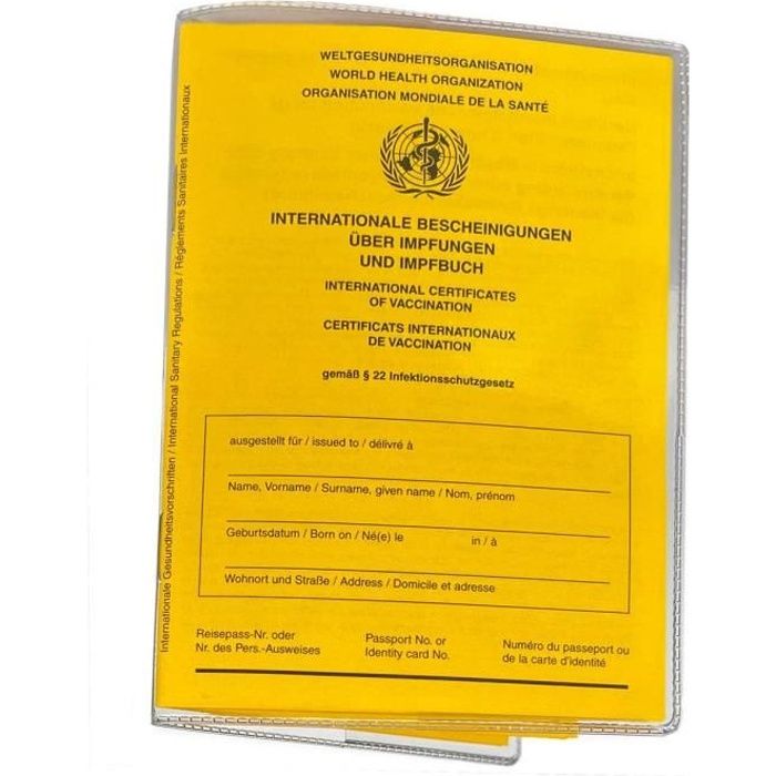 Carte de vaccination internationale, carnet de vaccination en 2 parties ...