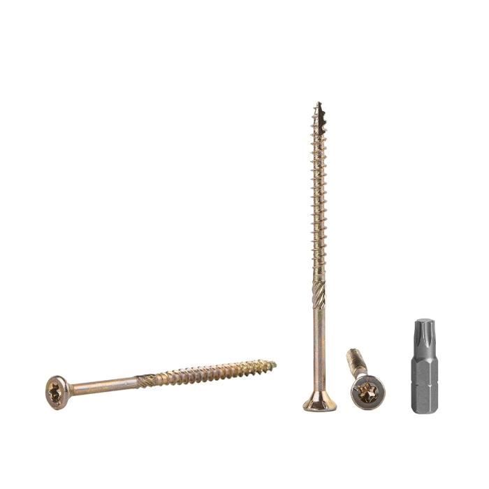 Lot De 60 Vis À Bois En Acier Zingué Jaune Tête Torx Type 17 Tête ...
