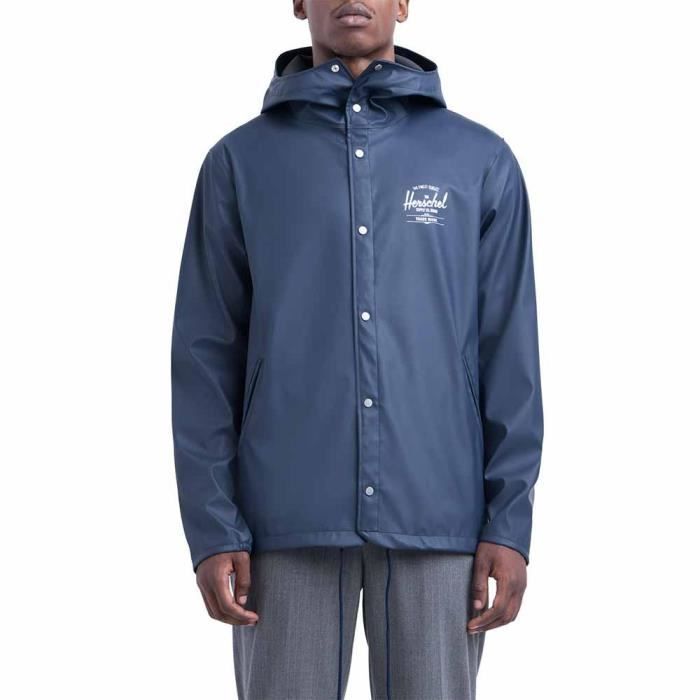 Veste Herschel Forecast Hooded Coach - Homme - Bleu - Tissu extensible ...