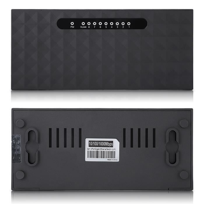 Commutateur réseau QIILU - 8 Ports Gigabit Ethernet RJ45 - Plug and play - Cdiscount Informatique