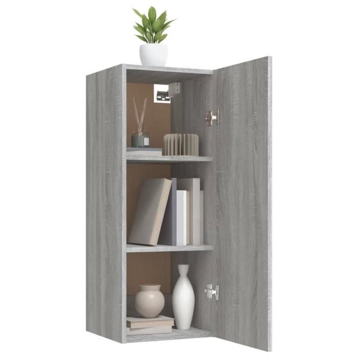 ABB Armoire murale Sonoma gris 34,5x34x90 cm Bois d'ingénierie - Qqmora ...