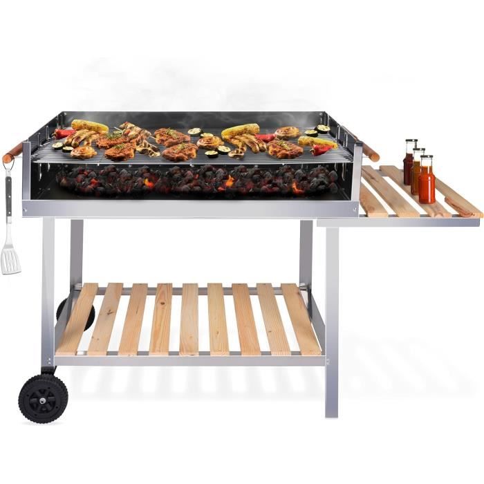 Barbecue À Charbon De Bois Grande Taille - Grille Avec Roues - Barbecue ...