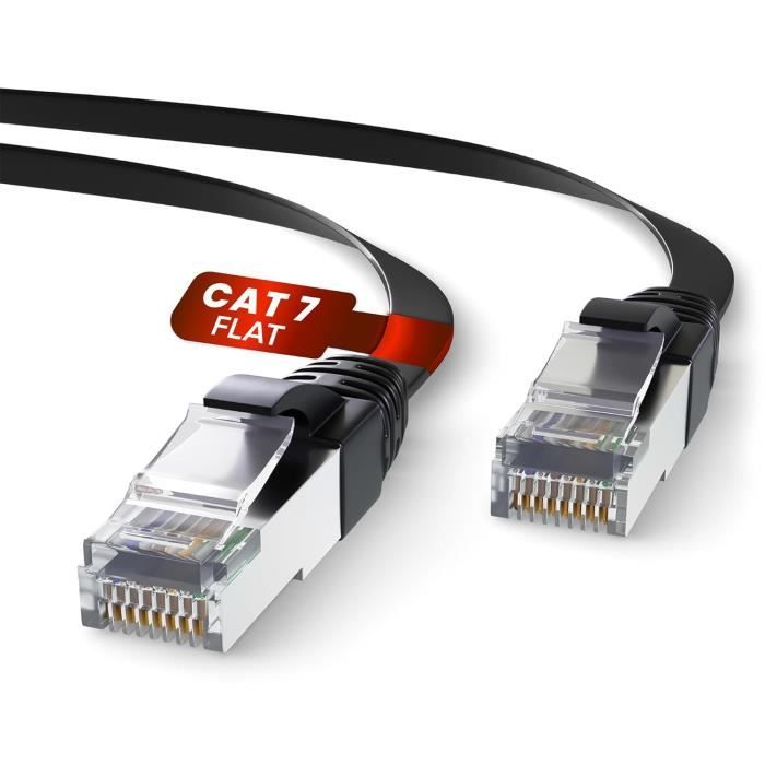 Mr. Tronic Plat Câble Ethernet 10m, Reseau LAN Cable Ethernet Cat 7 Haut Debit Pour une ...