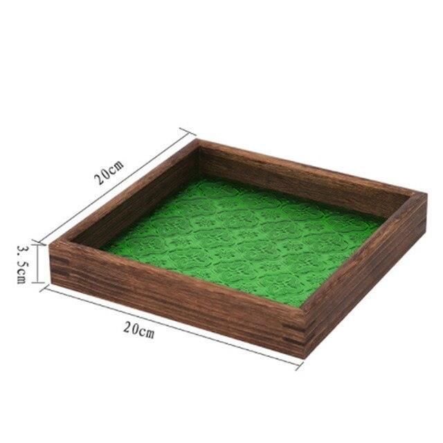 PLATEAU,Square-20x20x3.5cm--Plateaux en bois japonais Vintage, plateau ...