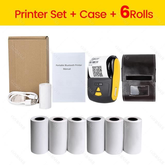 IMPRIMANTE,YE Add 6 Rolls-PRISE AMÉRICAINE--Mini imprimante thermique ...