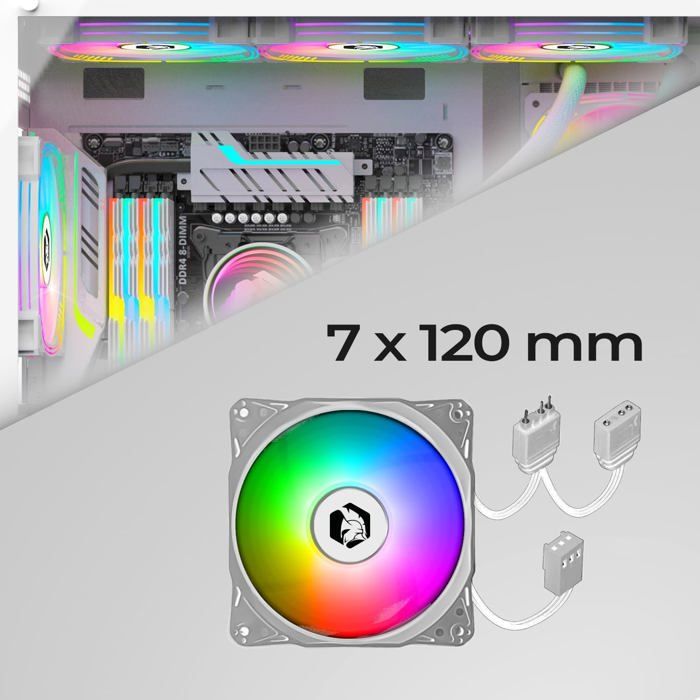 Boitier Pc Gamer Cl-242-Pwm Argb Grand Tour Atx,Micro-Atx Et Itx-7 Ventilateurs 120Mm 3 Pins 5 ...