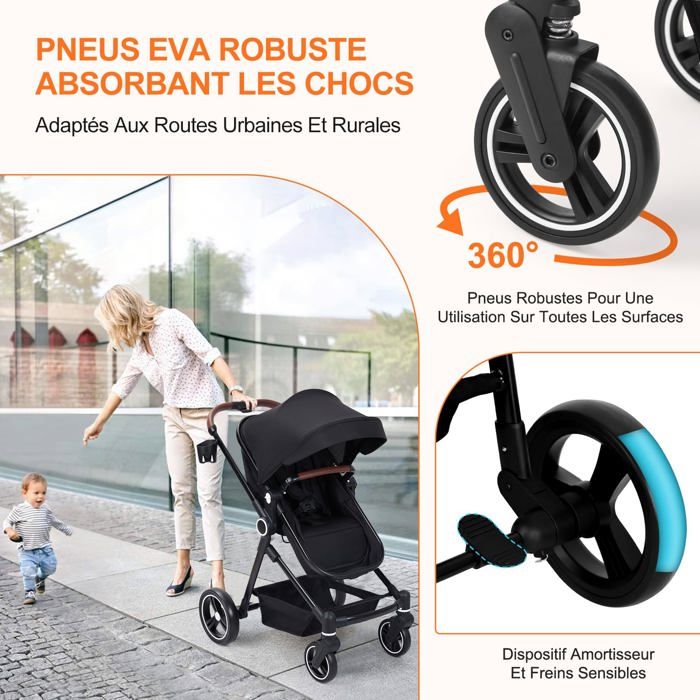 Poussette Compacte Citadine, 0-36 mois, 0-22 kg, Pack poussette, Légère ...