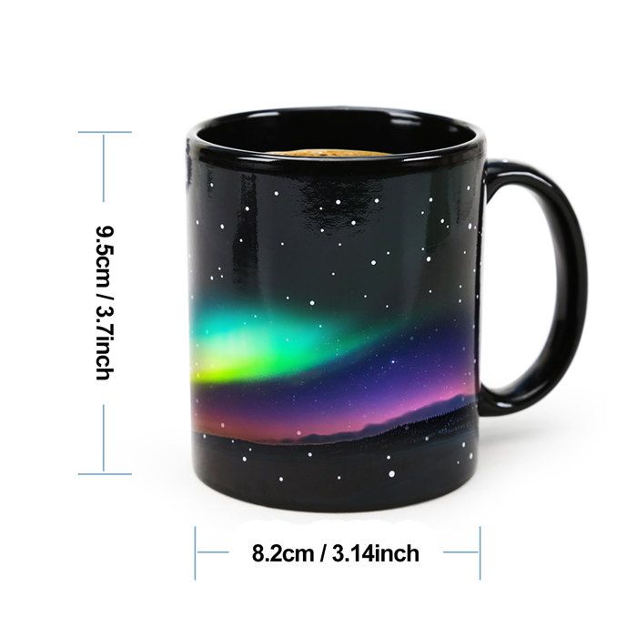 Mug magique Aurores Boréales, tasse en céramique à couleur changeante ...