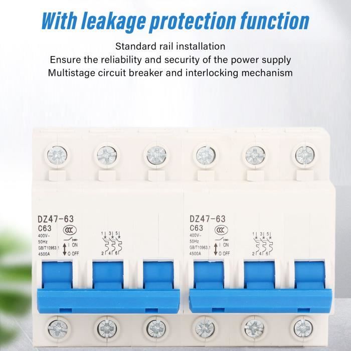 Zerone Mini disjoncteur à interverrouillage Disjoncteur à double alimentation Rail de guidage ...