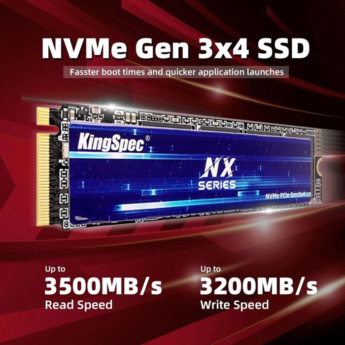 Disque SSD Interne KINGSPEC NX Series 512 Go M.2 2280 NVMe PCI Express ...