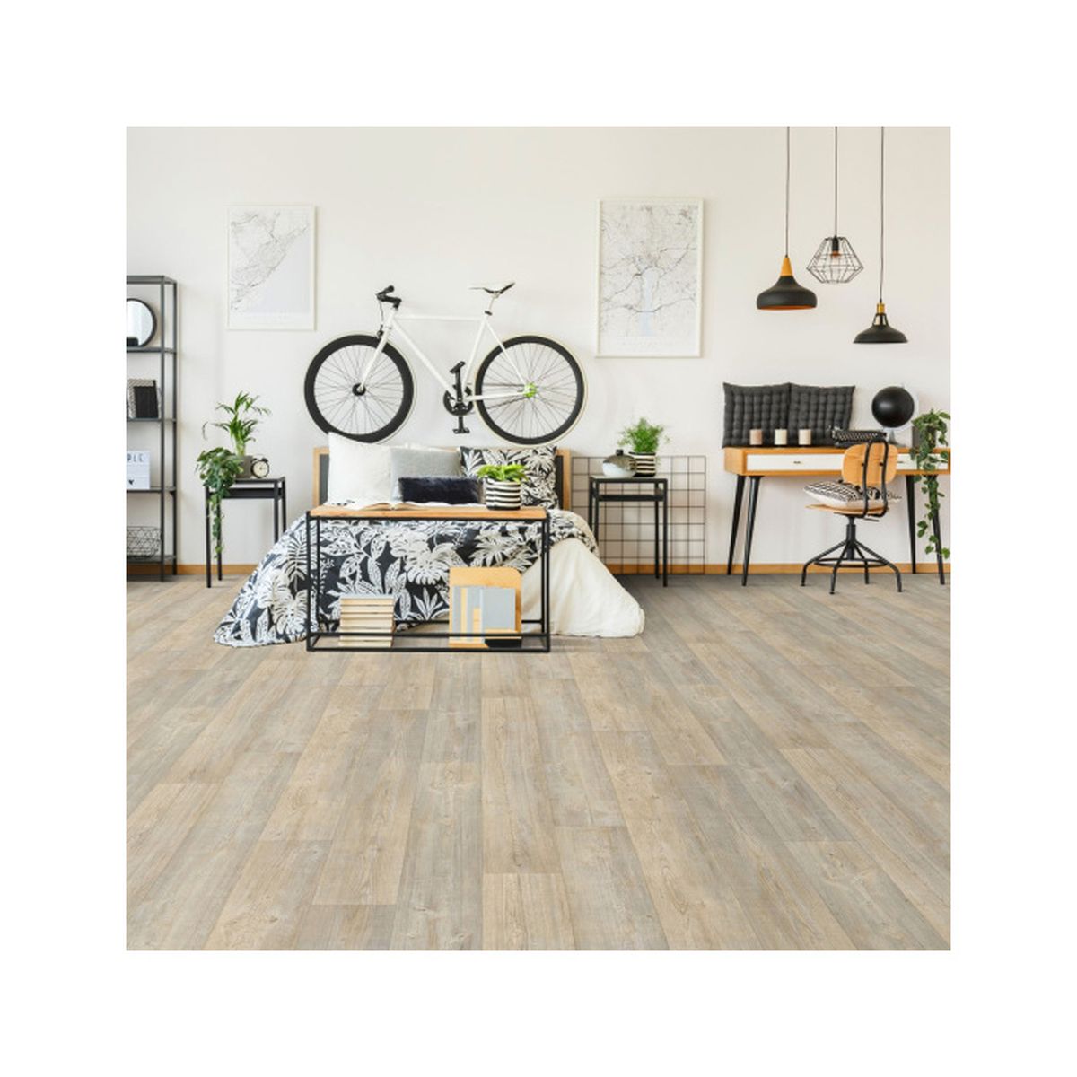 PVC - Sol Lino Eco - Imitation parquet bois blanc vieilli - 2 x 6m ...