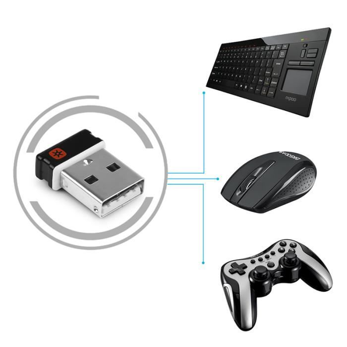 Sans fil Dongle Récepteur USB Unifying Adaptateur pour Logitech Souris Clavier connecter 6 ...