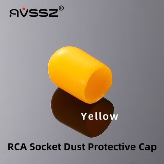RCA Dust Cap Yellow-AVSSZ-Couvercle de protection plaqué or pour prise ...